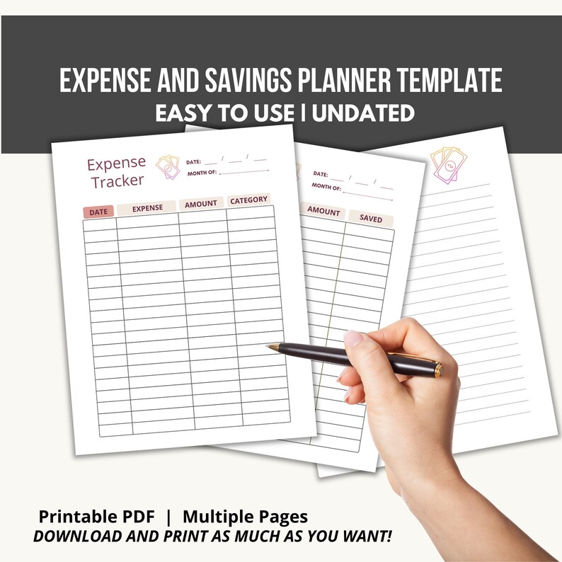 Editable Budget Tracker Canva Templates, Expense Template Editable in ...