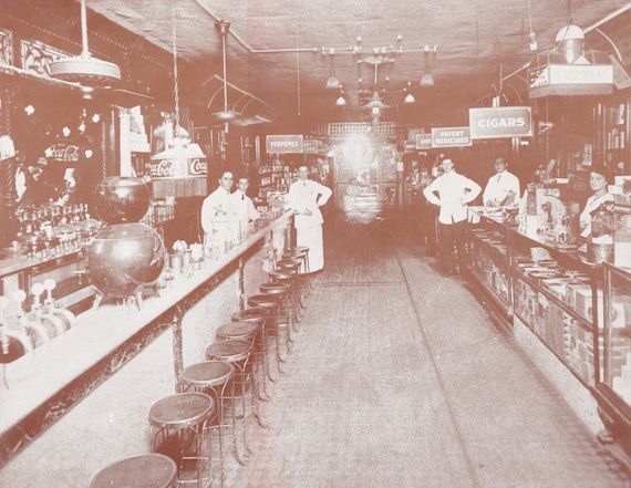 Vintage Sepia Tone Nostalgic Art Print Old Country Store - Etsy