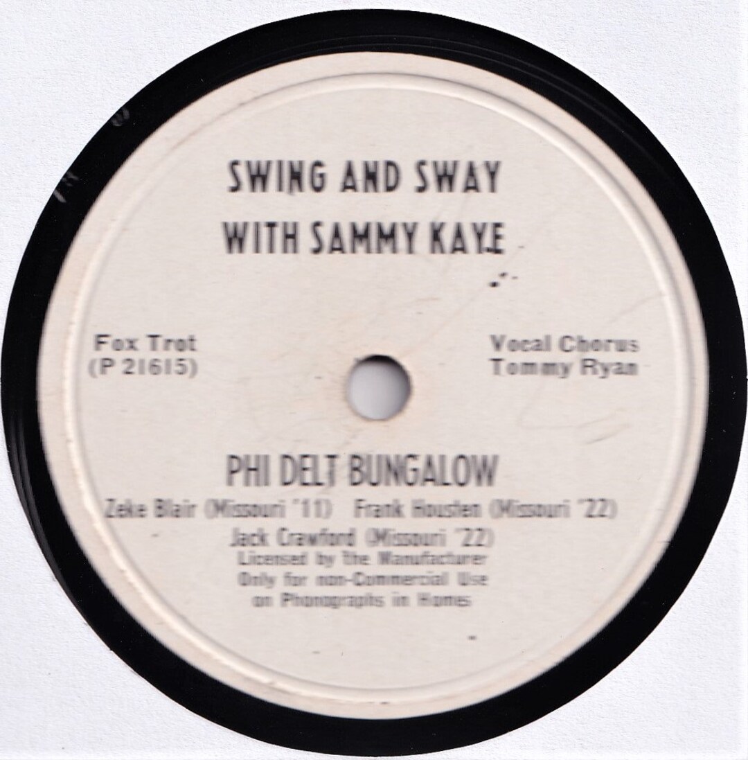 Rare Phi Delta Fraternity Bungalow - Swing and Sway With Sammy Kaye - P21615 - C6/E- - Etsy