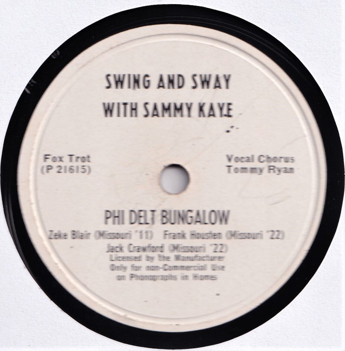 Rare Phi Delta Fraternity Bungalow - Swing and Sway With Sammy Kaye ...