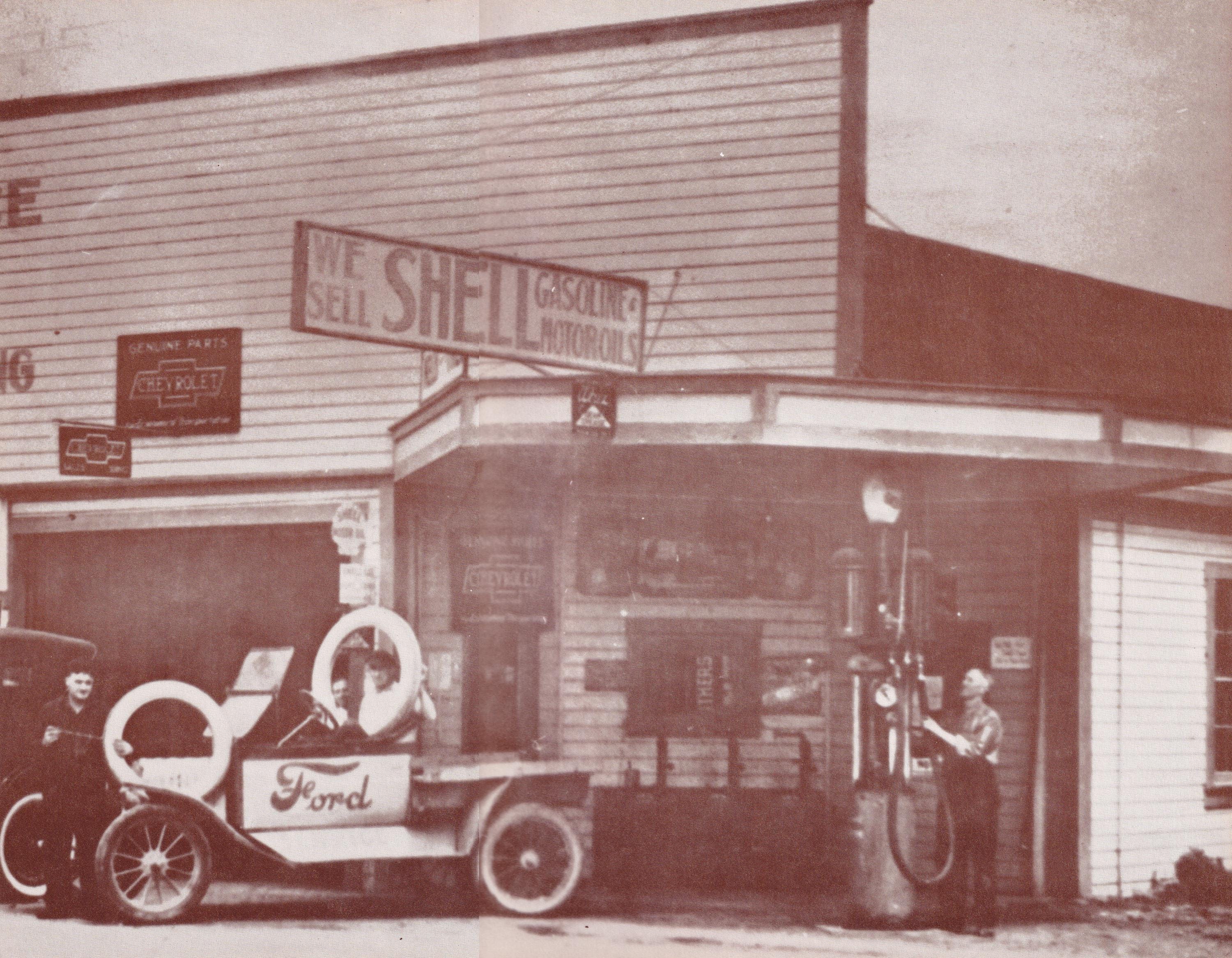 Vintage Sepia Tone Nostalgic Art Print - Shell Gas, Old Ford Pickup ...