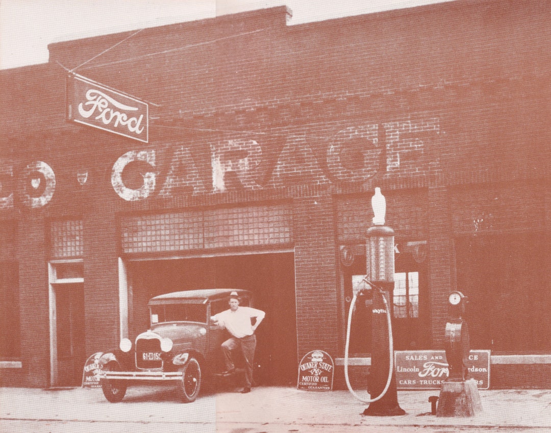 Vintage Sepia Tone Nostalgic Art Print - Ford Garage - Model A - Etsy