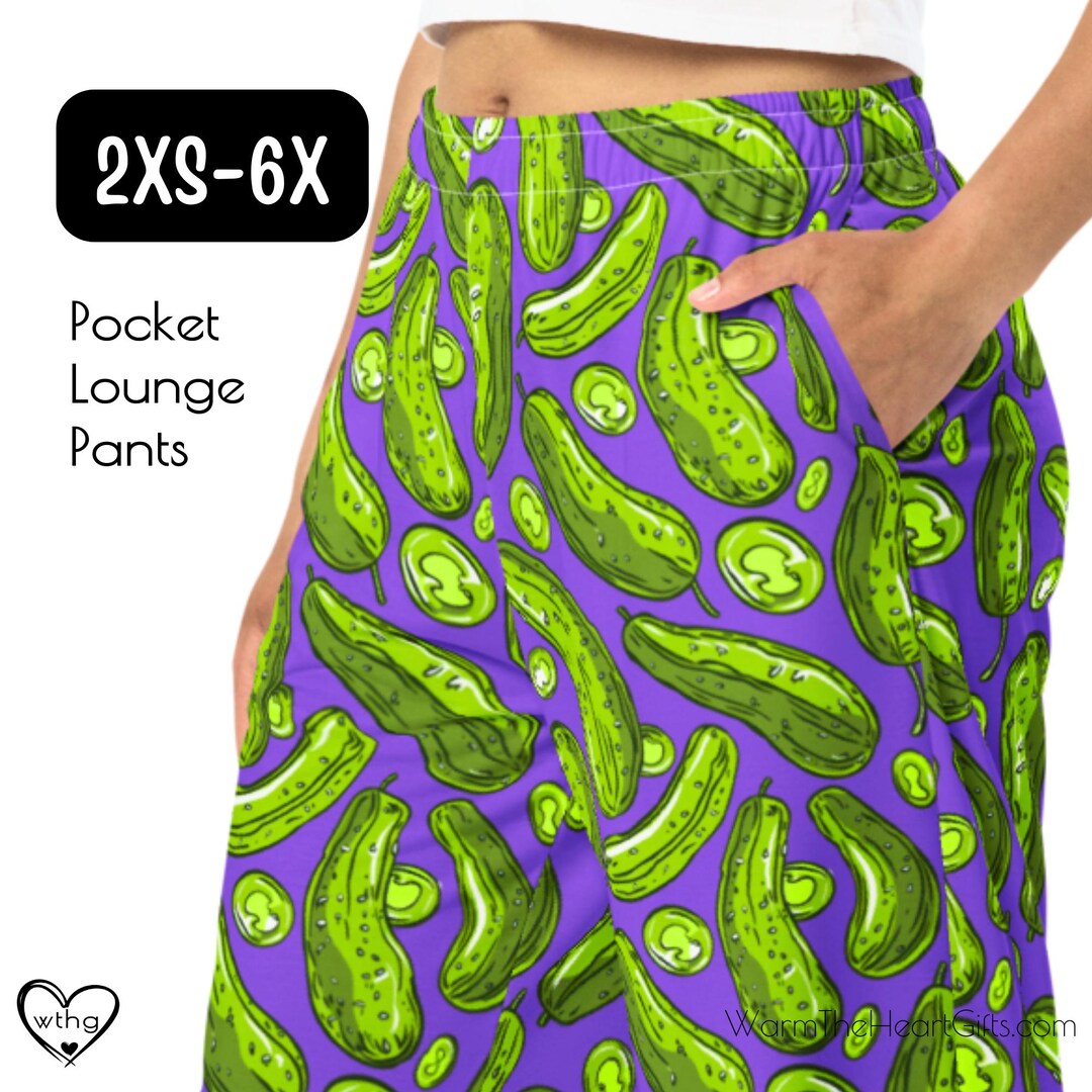 Pickle Pajama Pants – Funny Unisex Lounge Bottoms Gift 5719-PJU Purple ...