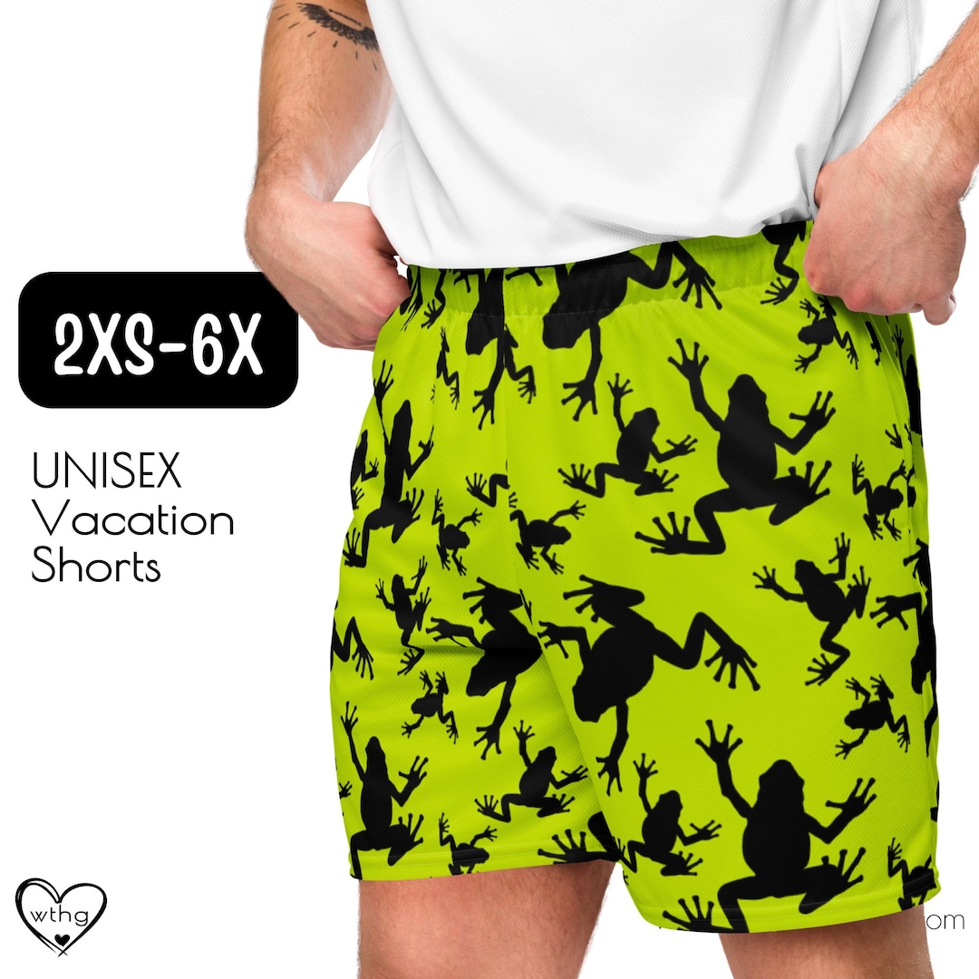 Frog Shorts With Pockets Unisex Mesh for Men Women Incl Plus Sizes 5731 ...