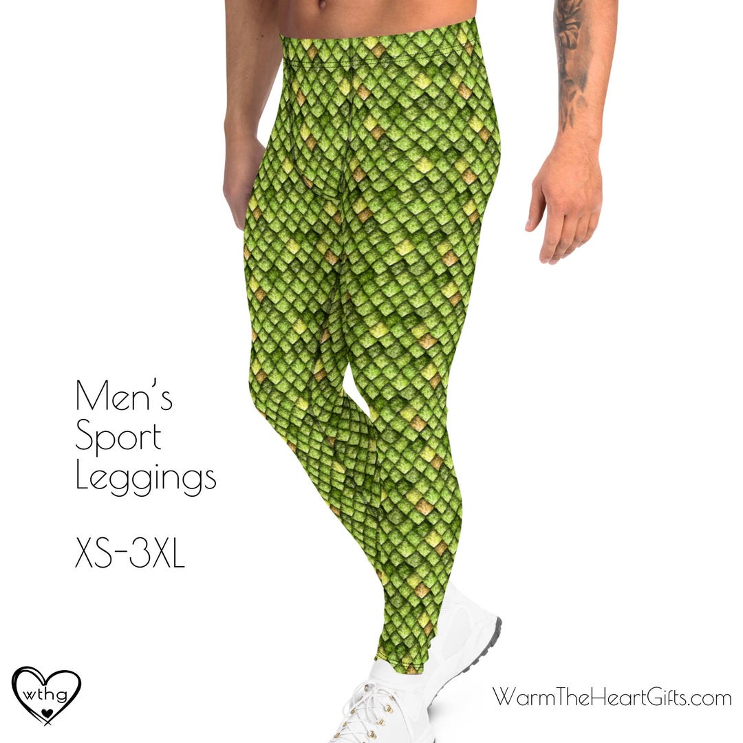 Dragon Scale Sport Leggings Cosplay Pants for Men 5395-MSL Green Scales ...