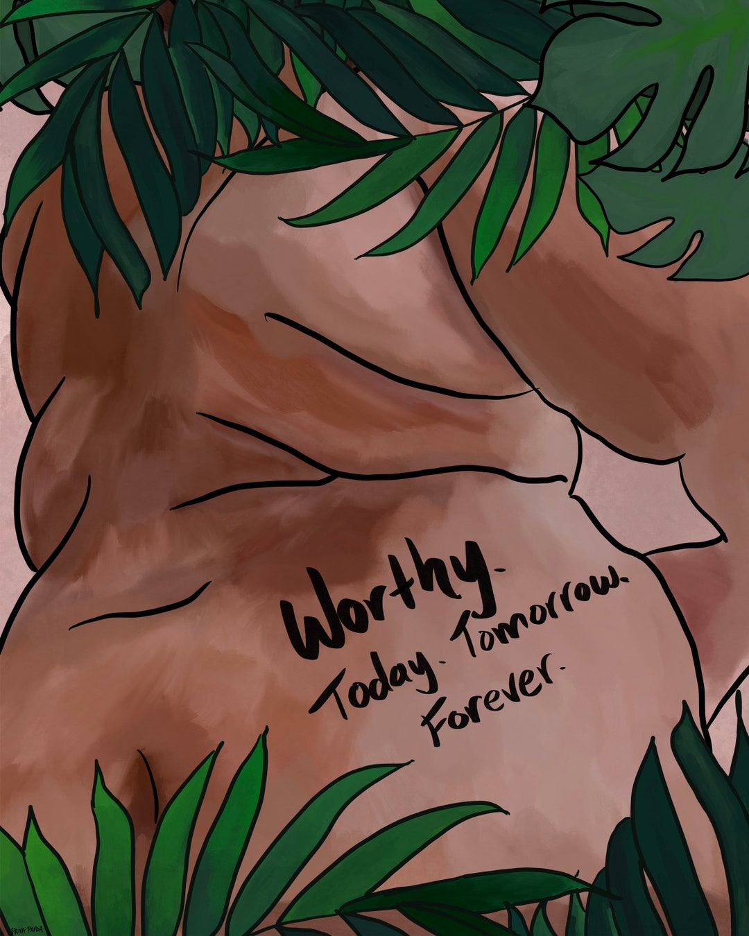 Worthy Forever Body Acceptance Art, Women Empowerment, Feminist Art ...