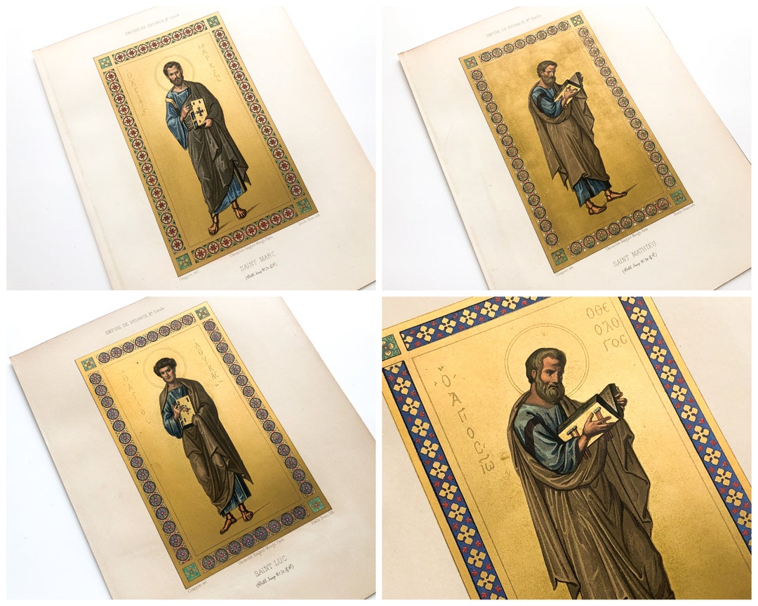 Set of 4 Byzantine Portraits Gospel Saints Matthew Mark - Etsy