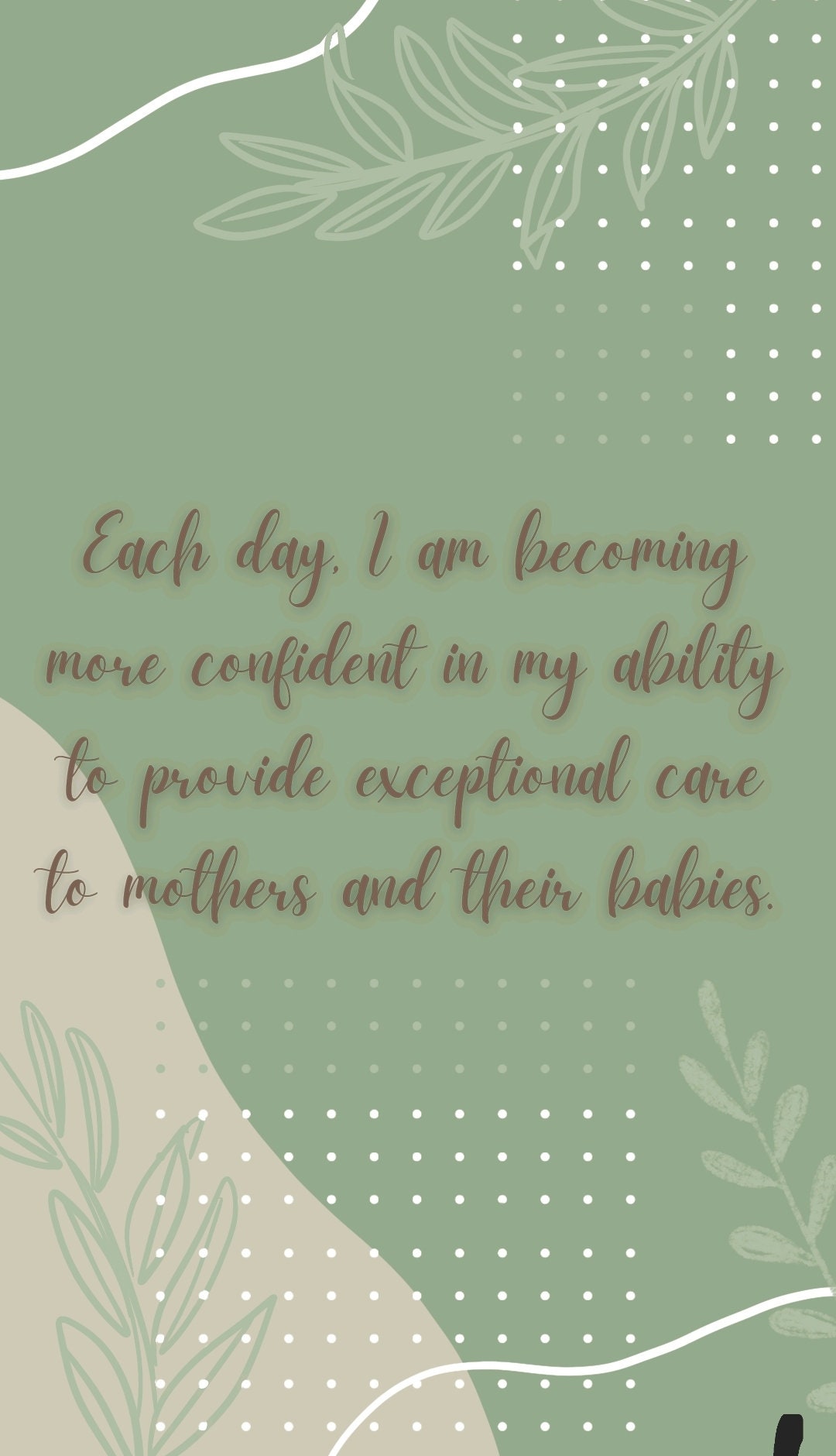 30 MIDWIFERY AFFIRMATION CARDS, Student Midwife Boho Affirmations for ...
