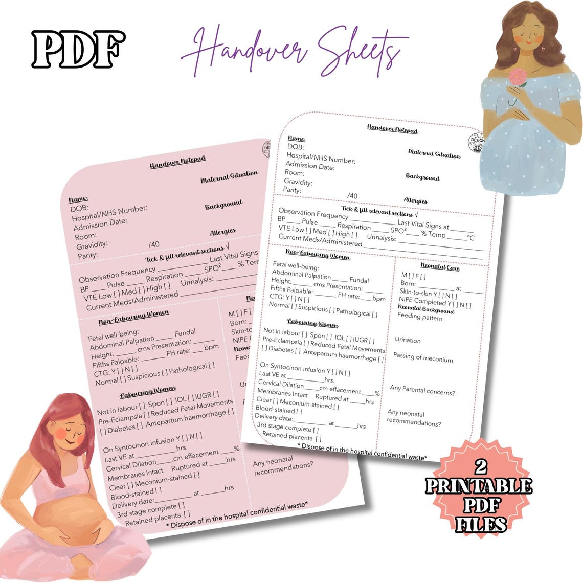 Midwifery Handover Sheets: Triage & Labour Ward (digital Download) - Etsy