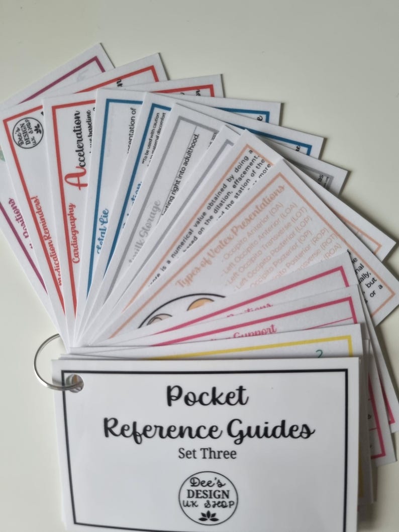 Midwifery Pocket Reference Cards: Pregnancy & Maternity Guide Set 3 - Etsy