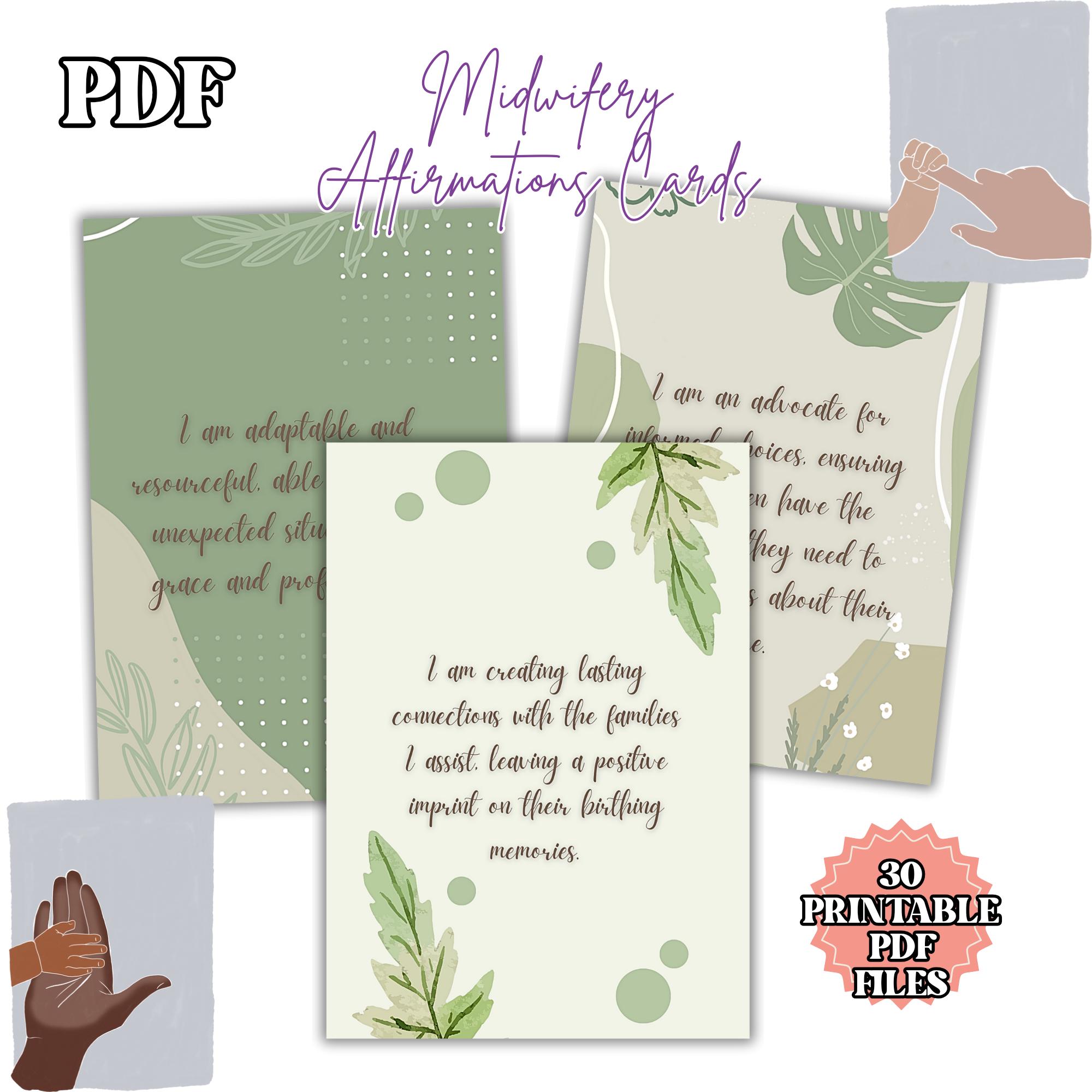 30 MIDWIFERY AFFIRMATION CARDS, Student Midwife Boho Affirmations for ...