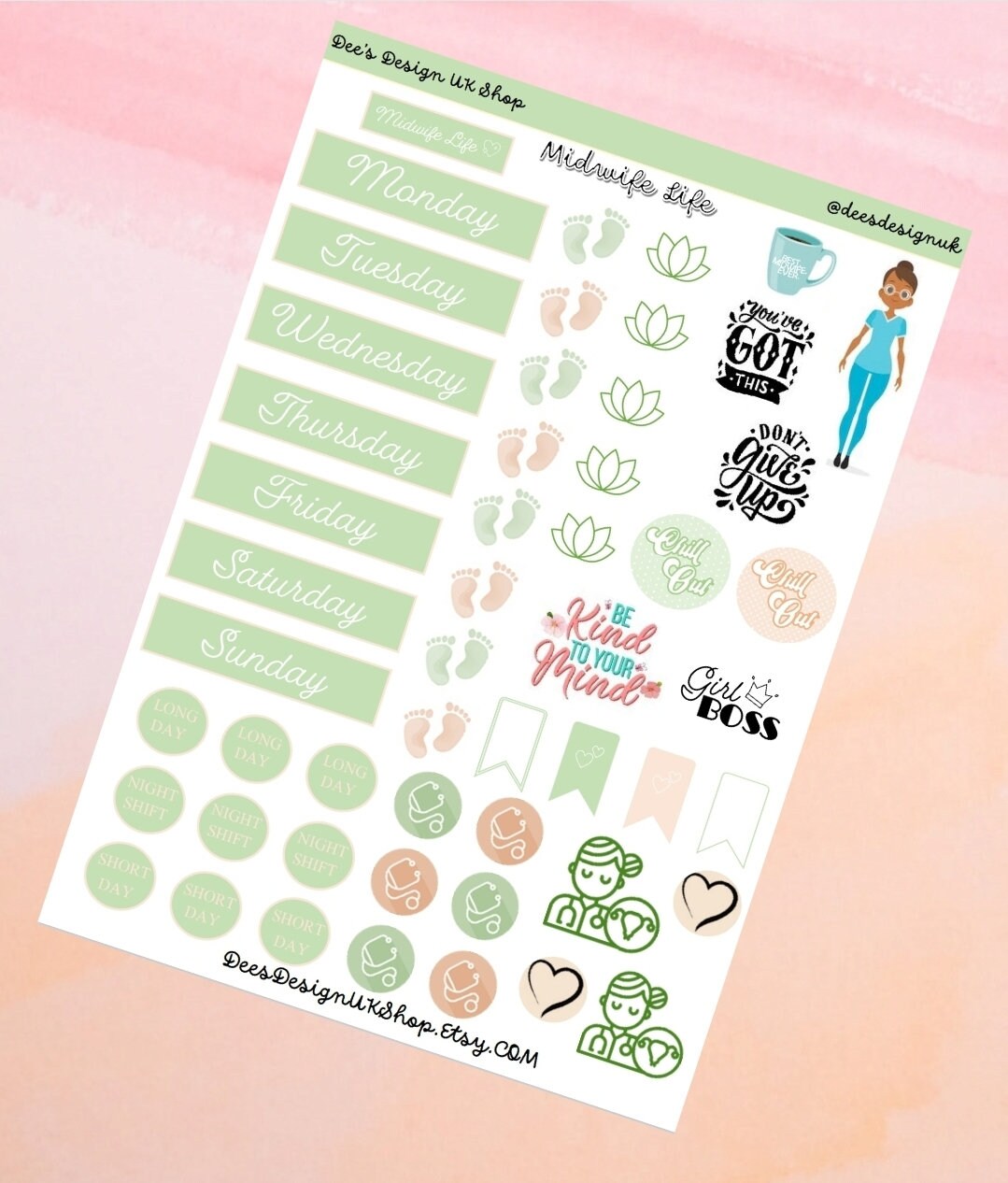 MIDWIFE LIFE STICKERS, Functional Planner Accessories, Student Stickers ...
