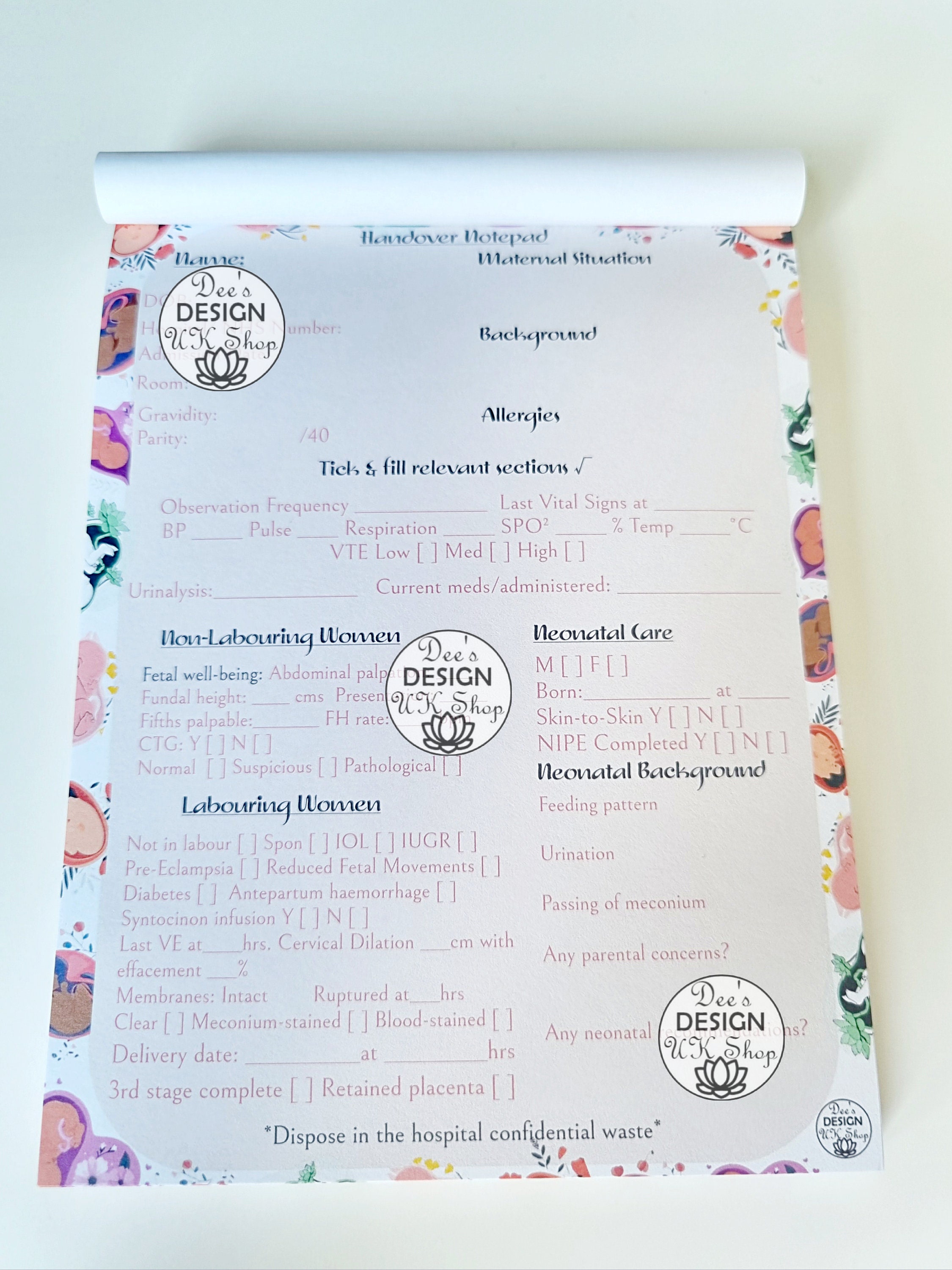 Midwifery Handover Notepad: Diverse Maternity SBAR Note-taking - Etsy