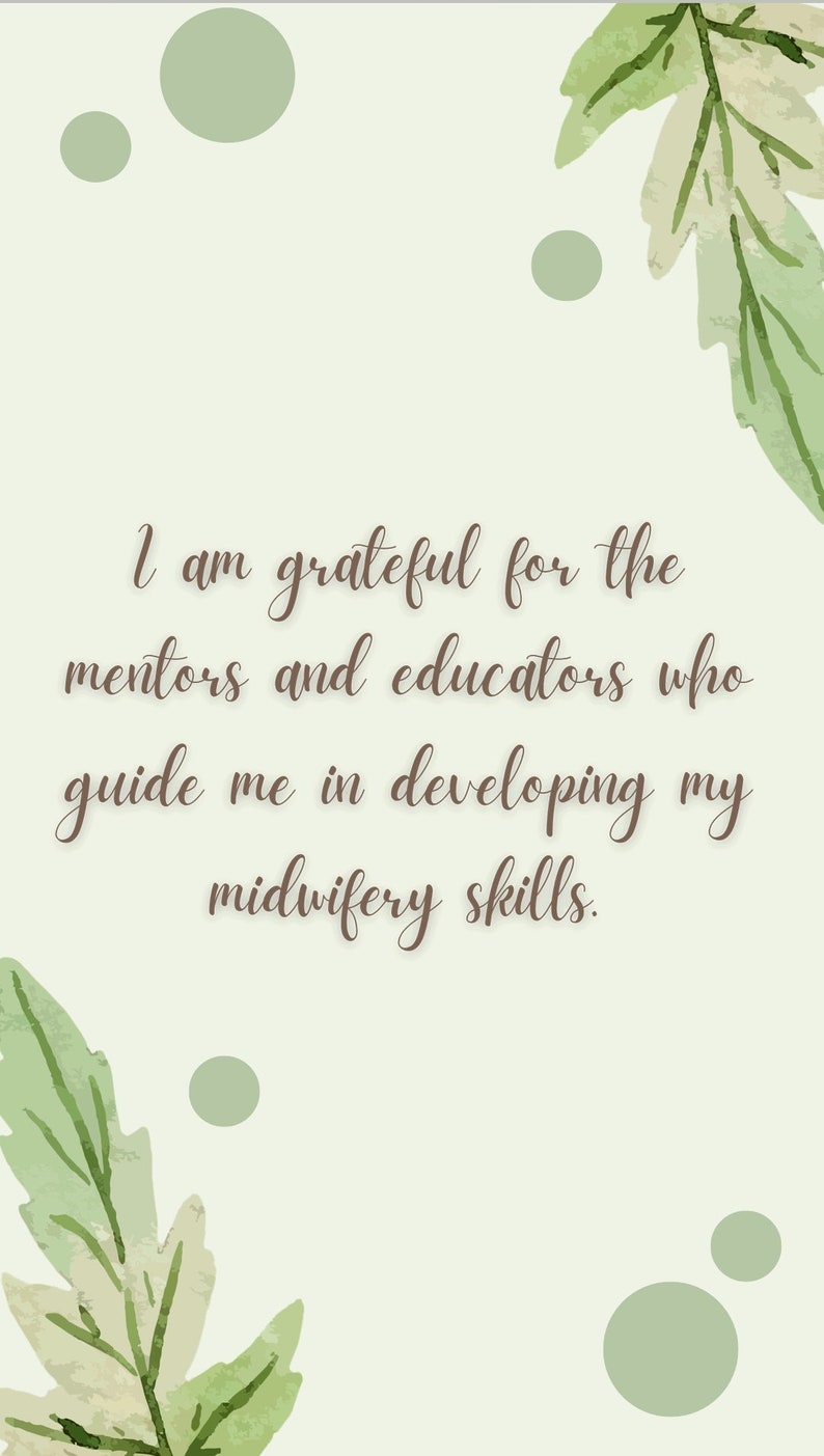 30 MIDWIFERY AFFIRMATION CARDS Student Midwife Boho - Etsy
