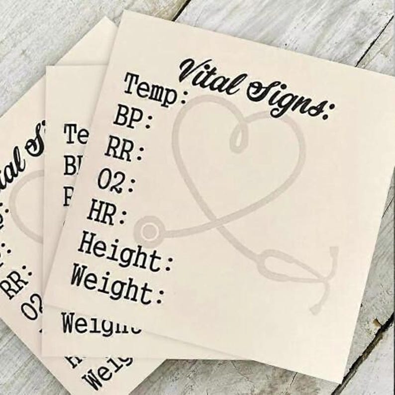 Vital Signs Sticky Note Pad – Nurse Medical Student Stationery - Etsy