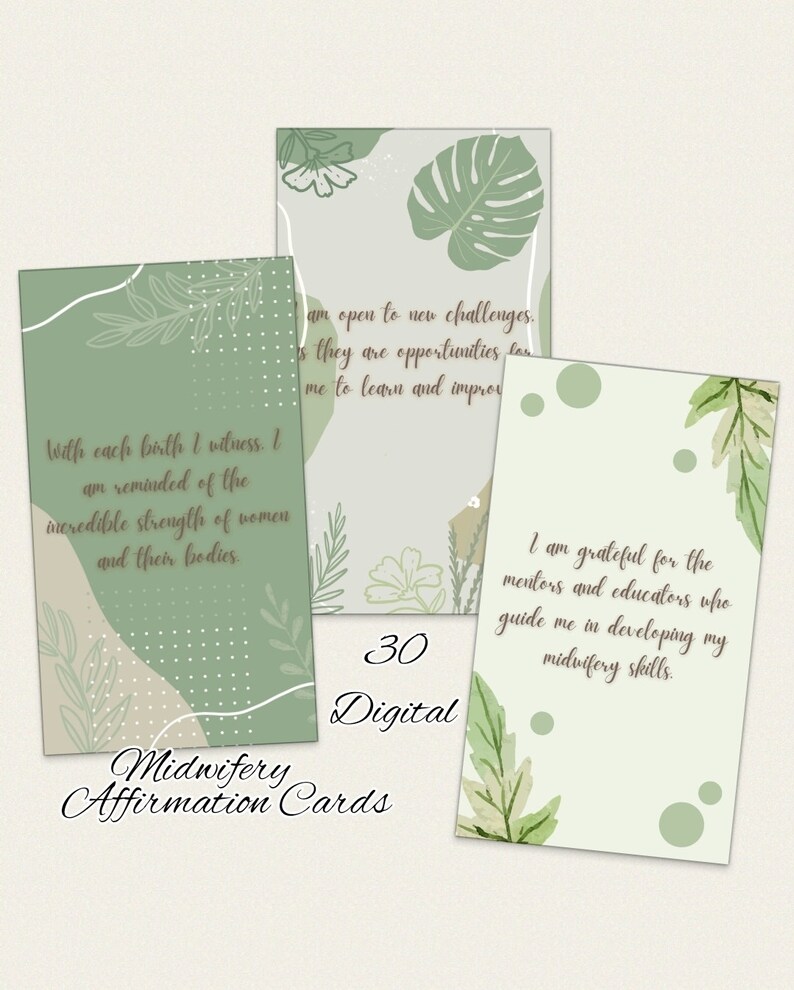 30 MIDWIFERY AFFIRMATION CARDS, Student Midwife Boho Affirmations for ...