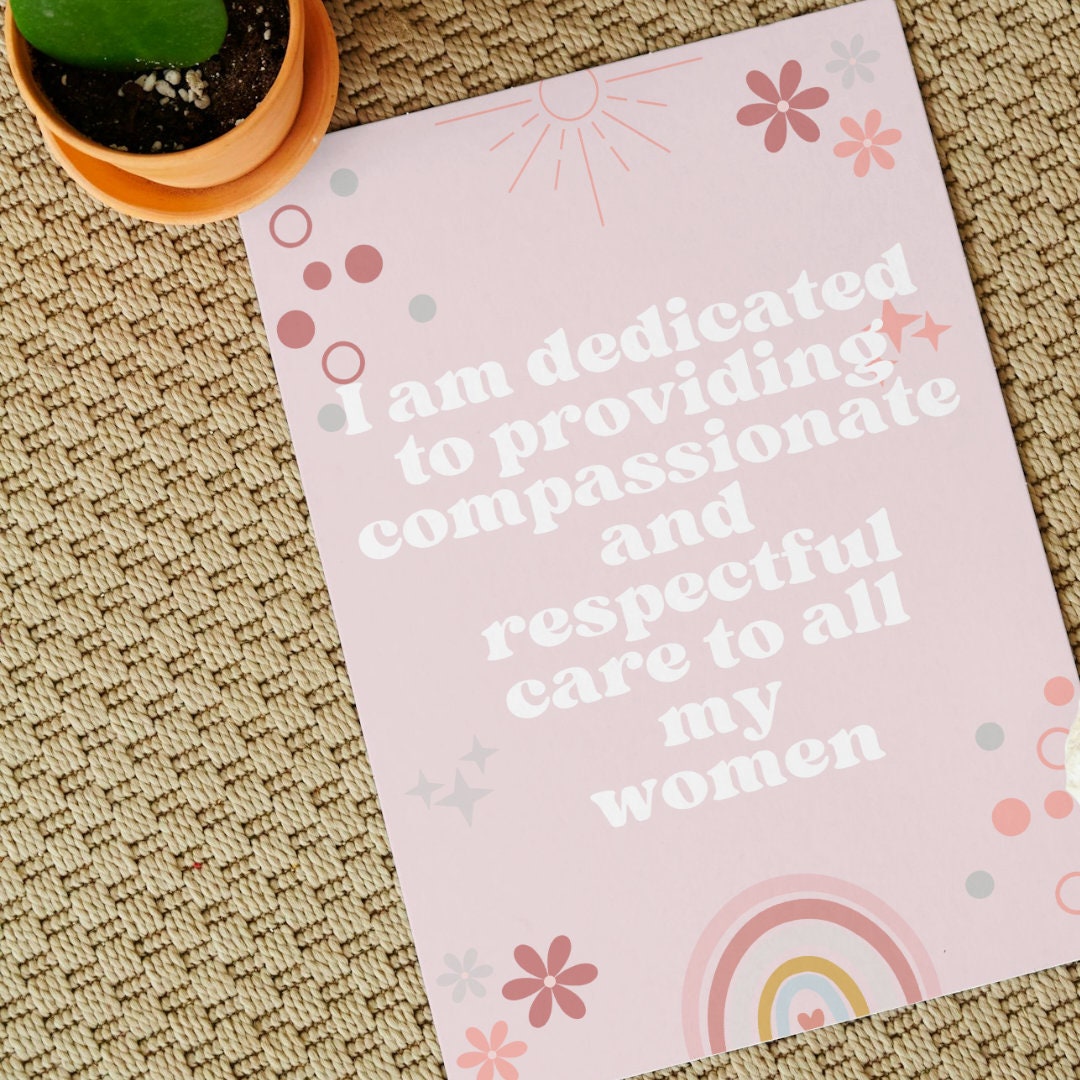10 MIDWIFERY AFFIRMATION CARDS, Student Midwife Cute Affirmations for ...
