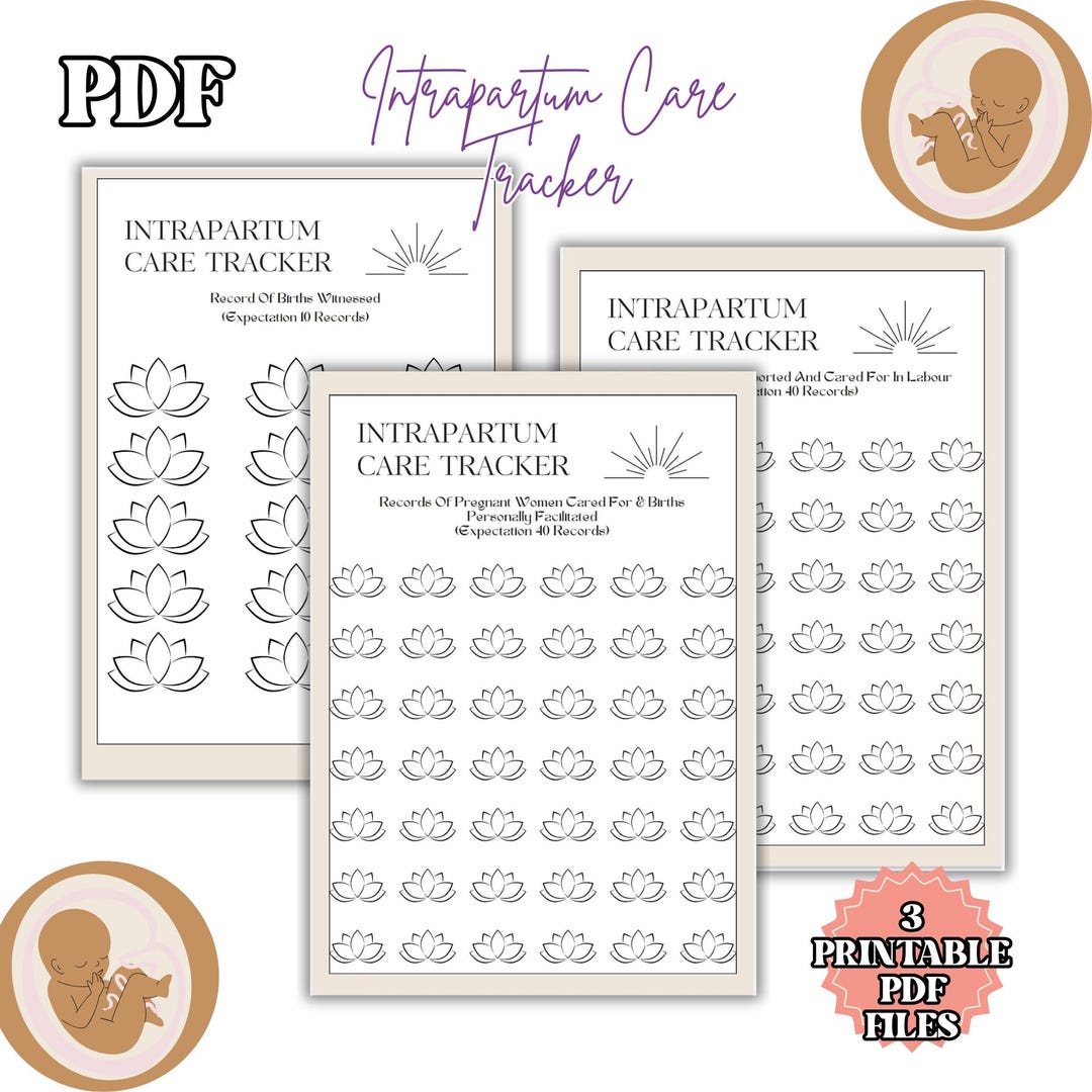 PRINTABLE INTRAPARTUM CARE Tracker, Emora Log Tool, A4, Midwifery Student, Essential Resource ...