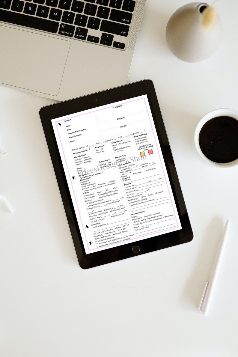 Midwifery SBAR Handover Sheets: Maternity Ward Communication (digital ...