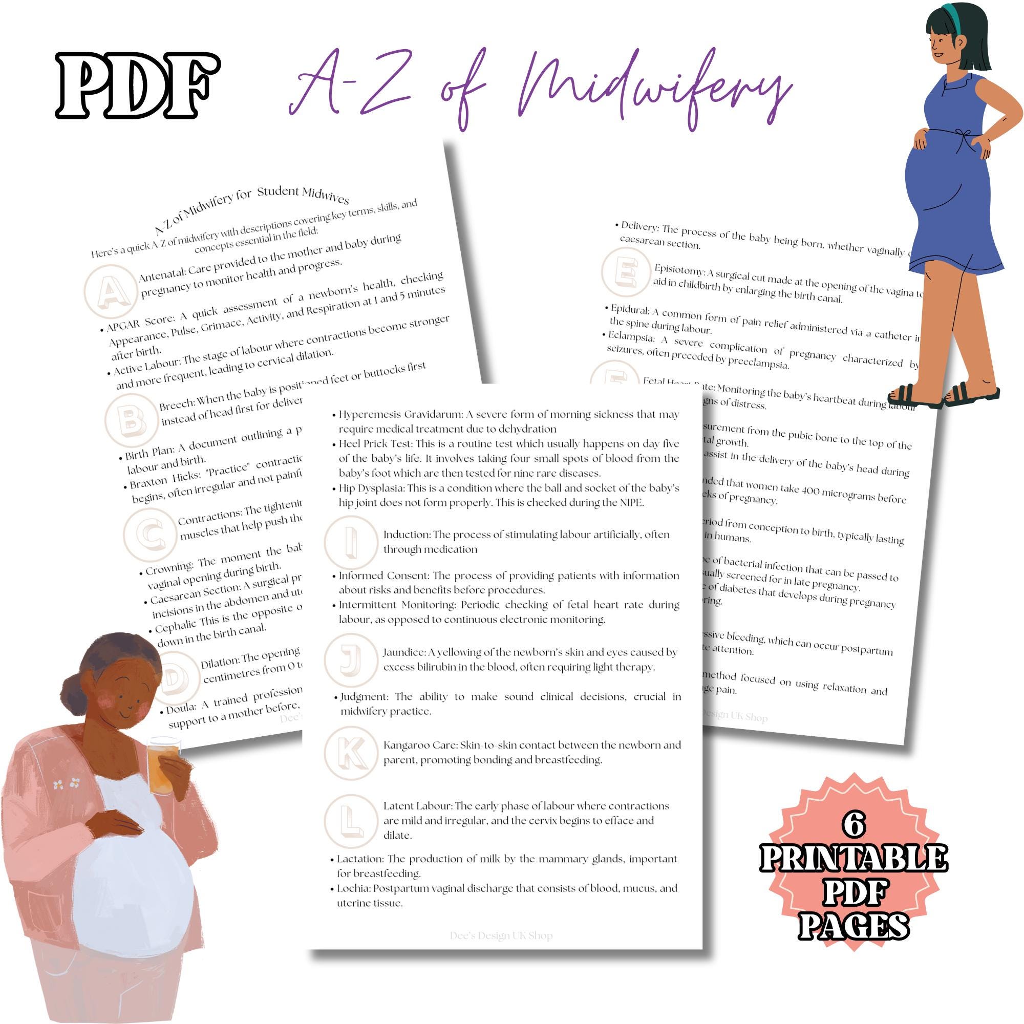 PRINTABLE A-Z of MIDWIFERY | Midwifery Student Resources | Learning Activities | Educational ...