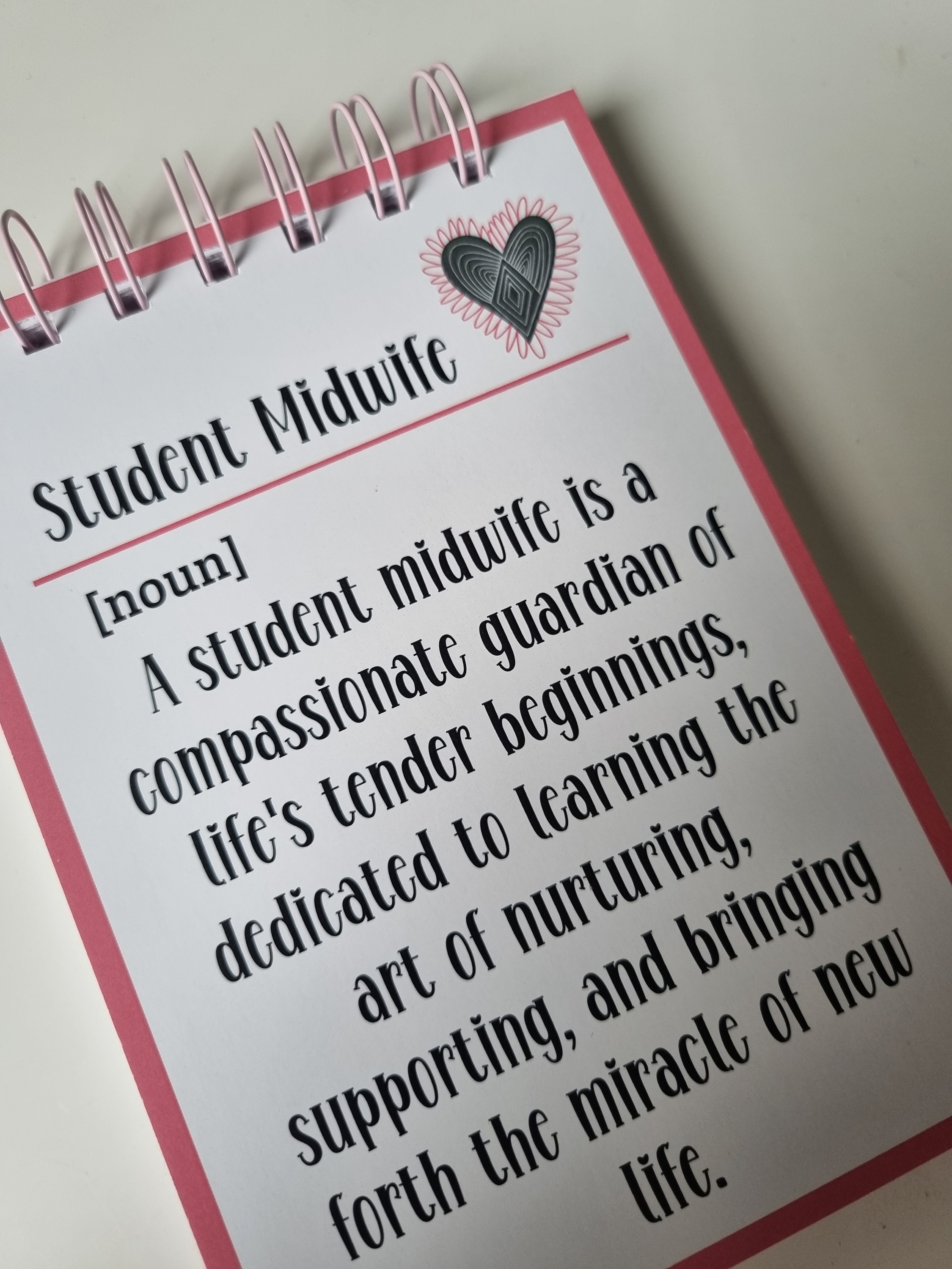 STUDENT MIDWIFE DESCRIPTION A6 Spiral Notebook, Blank Pages, Student ...