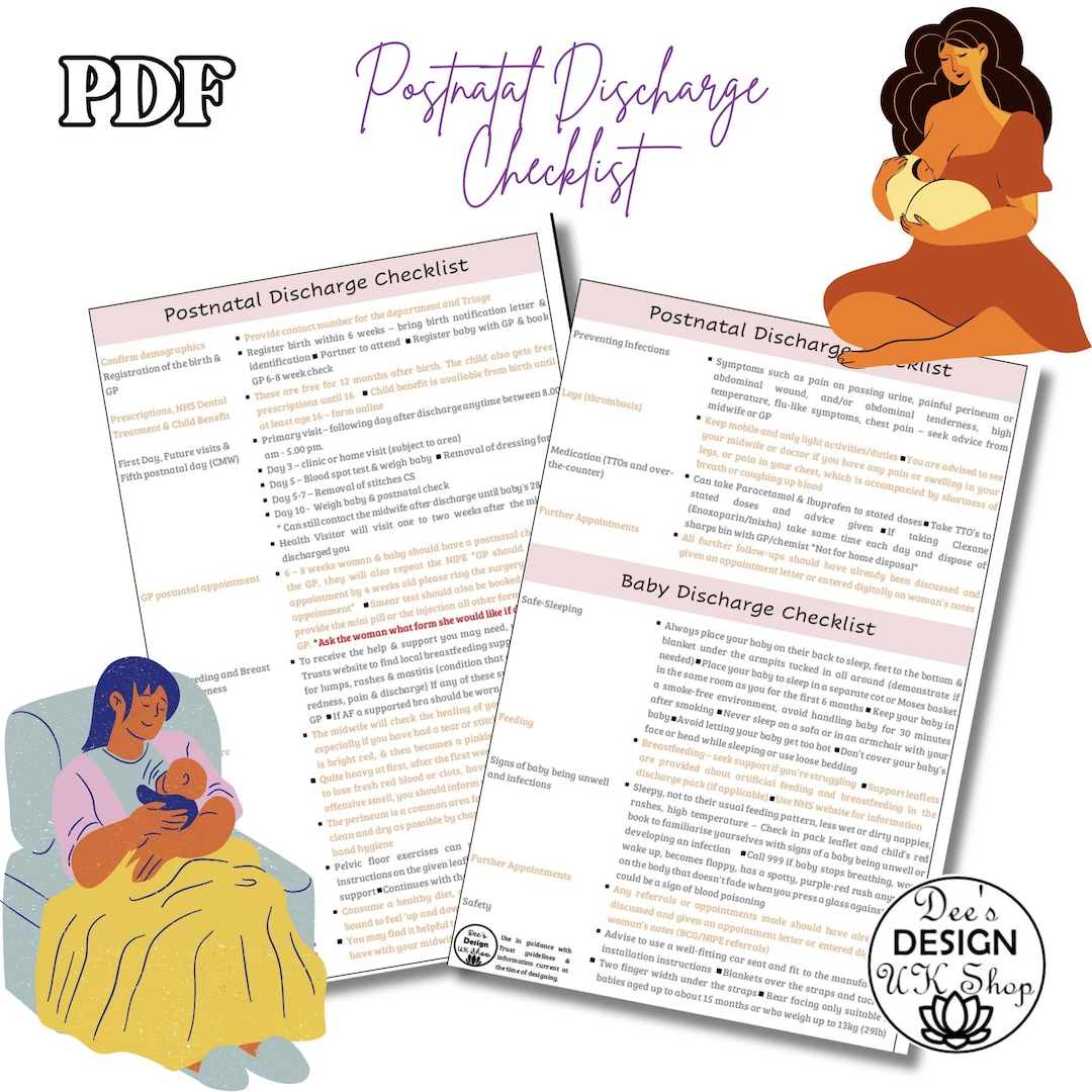 POSTNATAL DISCHARGE GUIDE, Printable Checklist for Student Midwives ...