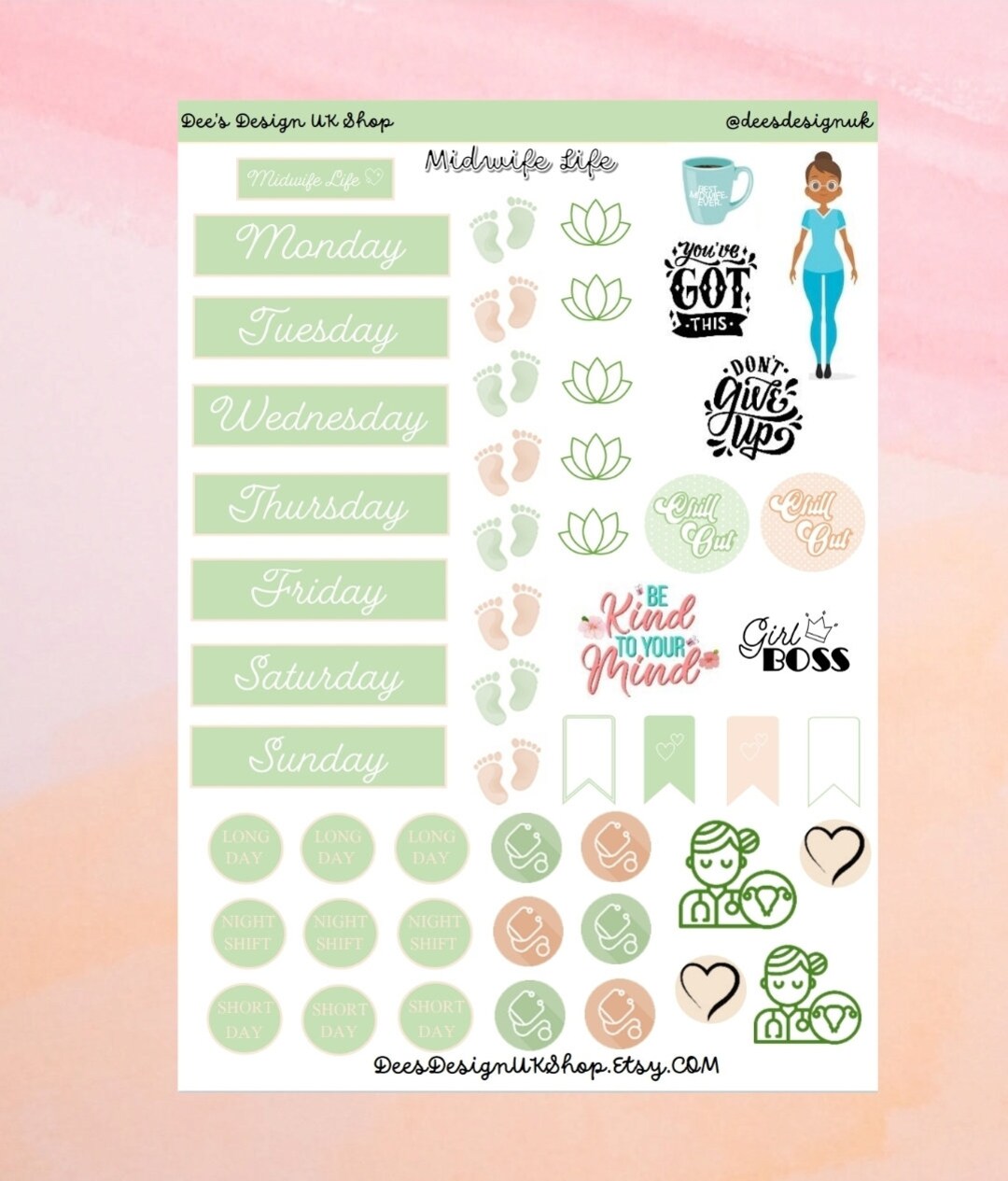 MIDWIFE LIFE STICKERS, Functional Planner Accessories, Student Stickers ...