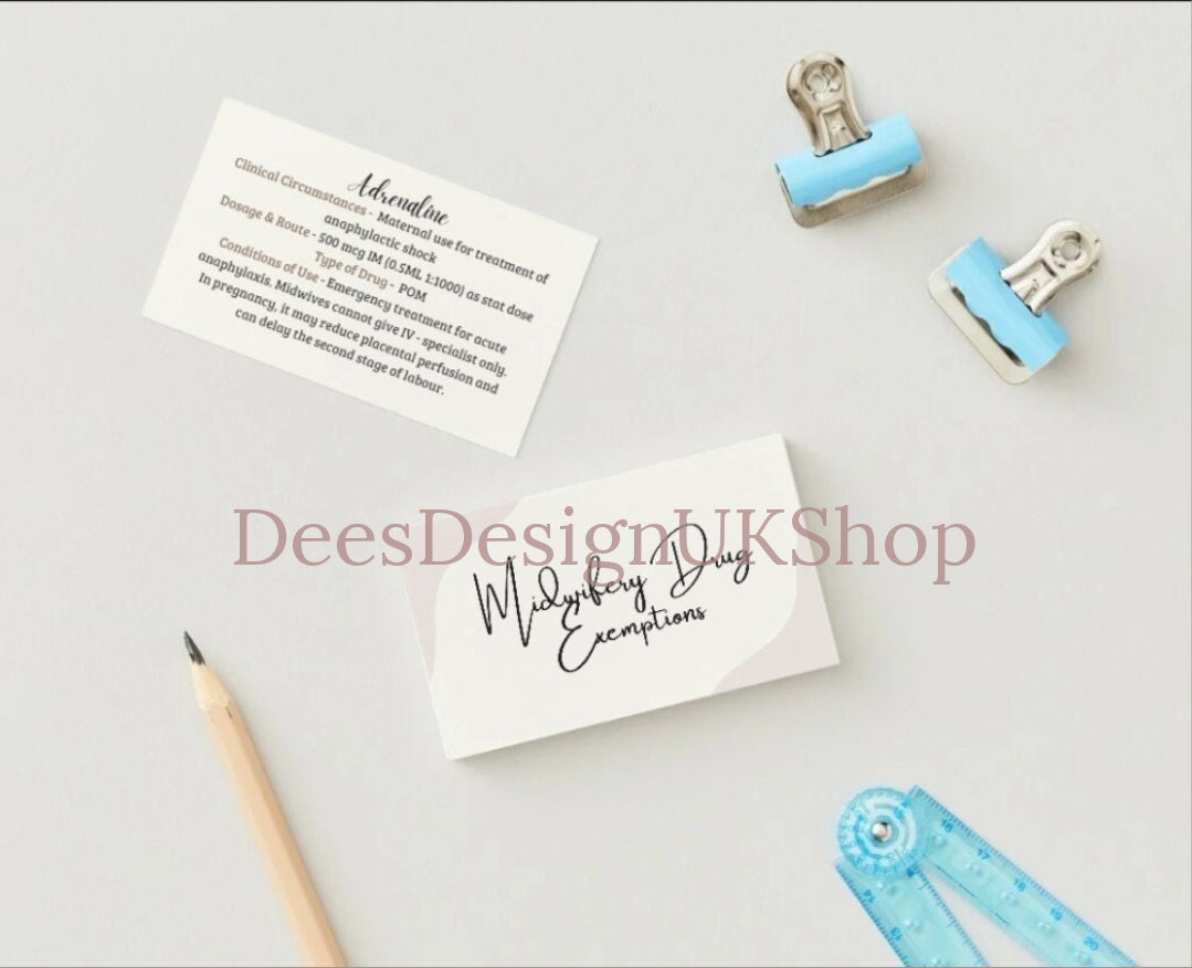 MIDWIFERY DRUG EXEMPTIONS Pocket Cards Guides Midwifery - Etsy UK