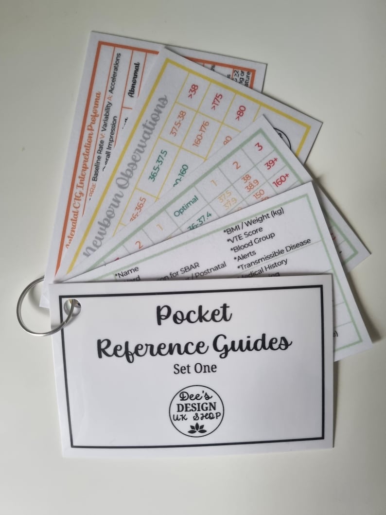 Midwifery Pocket Reference Cards: Maternity & Newborn Guides, Set 1 - Etsy