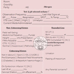 LABOUR HANDOVER SHEETS Digital Midwifery Triage and Labour Ward ...