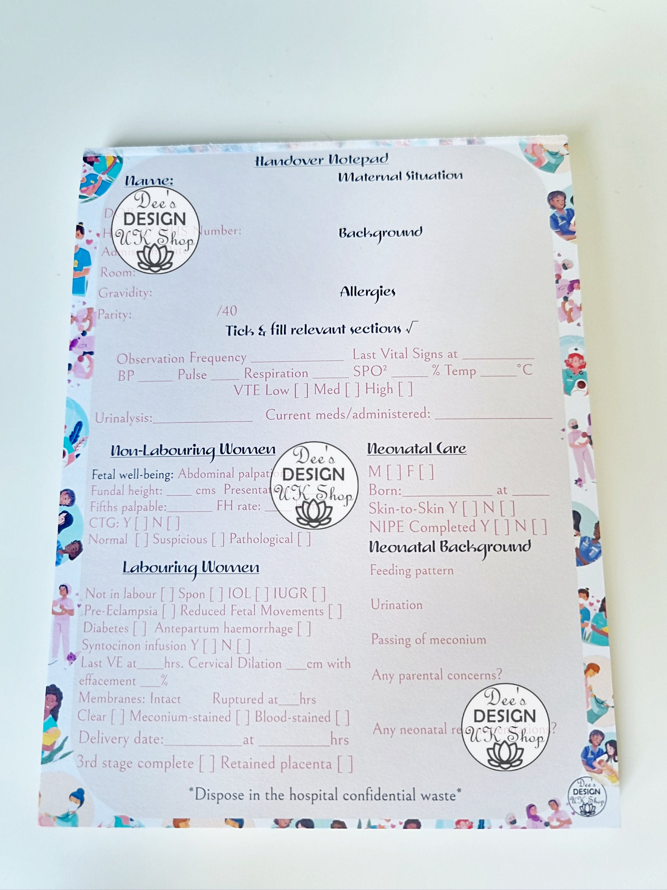 Midwifery Handover Notepad: Diverse Maternity SBAR Note-taking - Etsy