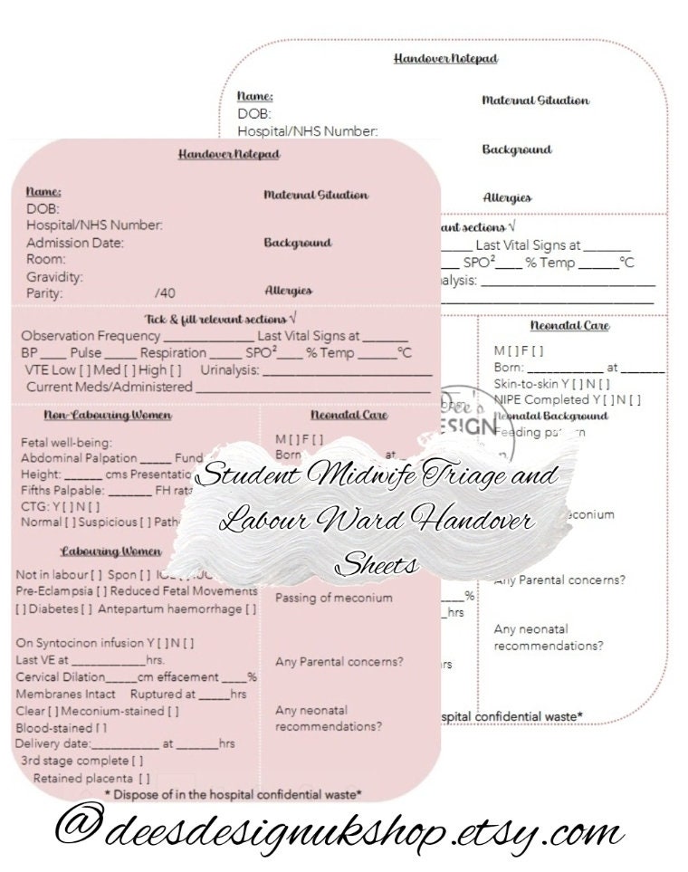 LABOUR HANDOVER SHEETS Digital Midwifery Triage and Labour Ward ...