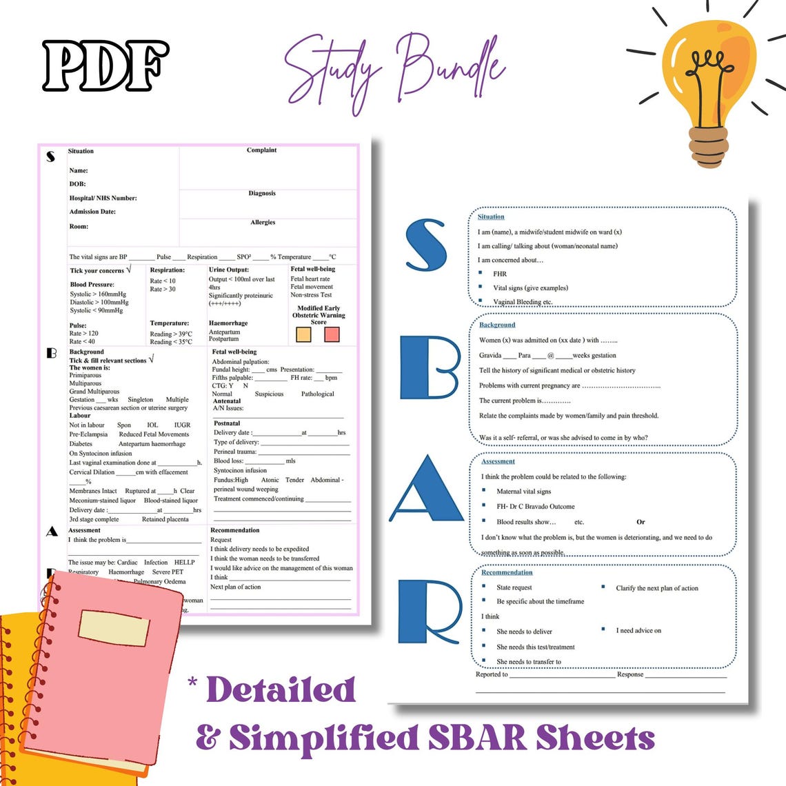 Midwifery Student Study Bundle: Pocket Guides & Posters (12 PDF Files ...