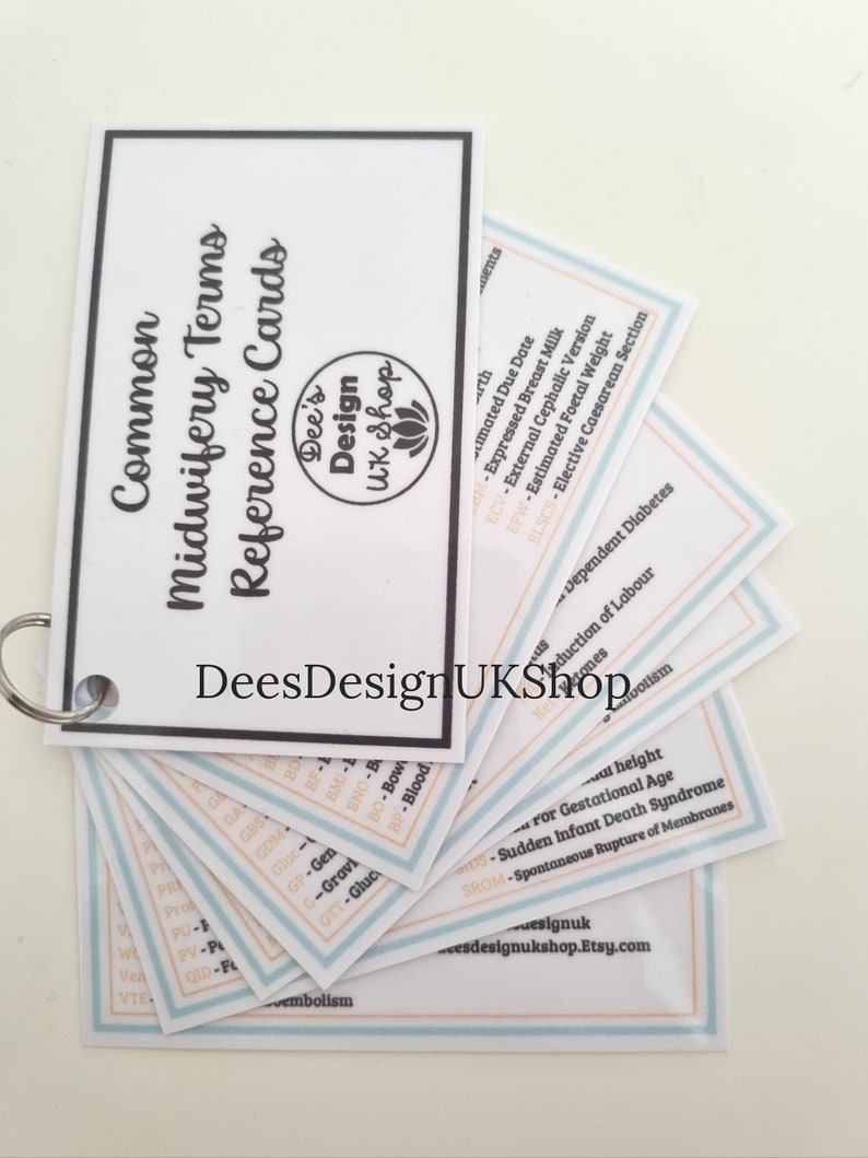 Student Midwife Abbreviations: Pocket Reference Cards - Etsy UK