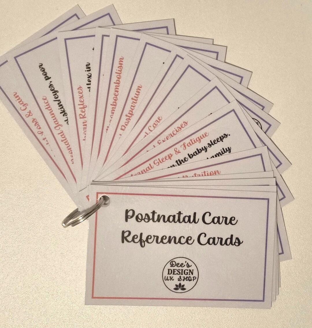 POSTNATAL REFERENCE CARDS, Midwifery Student, Postpartum Pregnancy ...