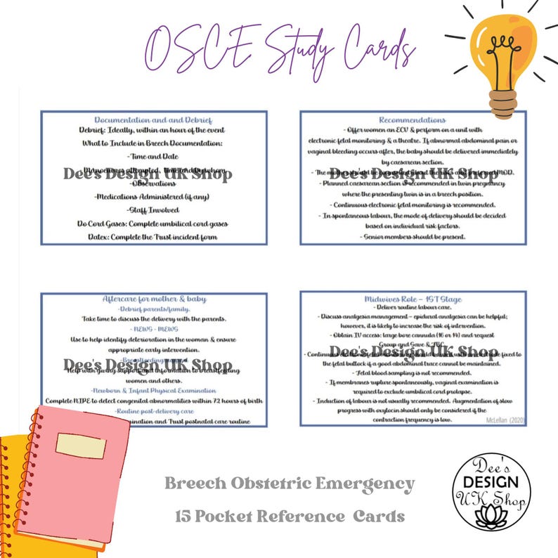 Emergency Obstetric Flashcards: Midwifery OSCE Study Guide - Etsy