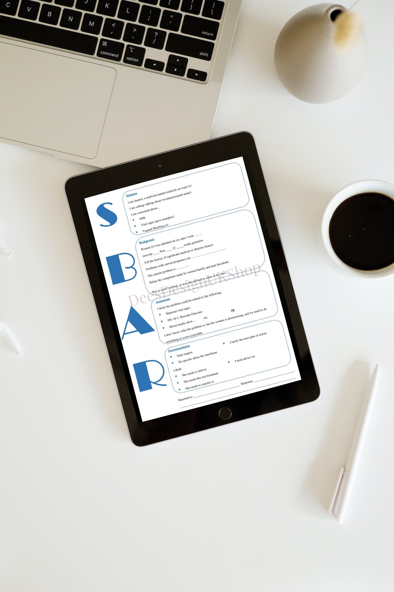 SIMPLIFIED MATERNITY SBAR Handover Sheets - Digital Prints, Learning ...