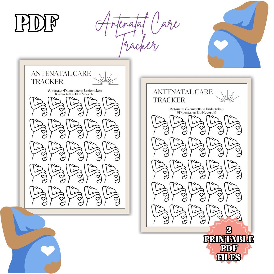 PRINTABLE ANTENATAL CARE Tracker, Emora Log Tool, A4, Midwifery Student ...