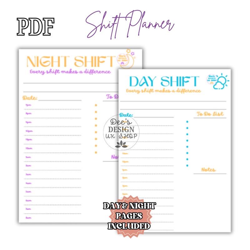 Night Shift Planner - Etsy