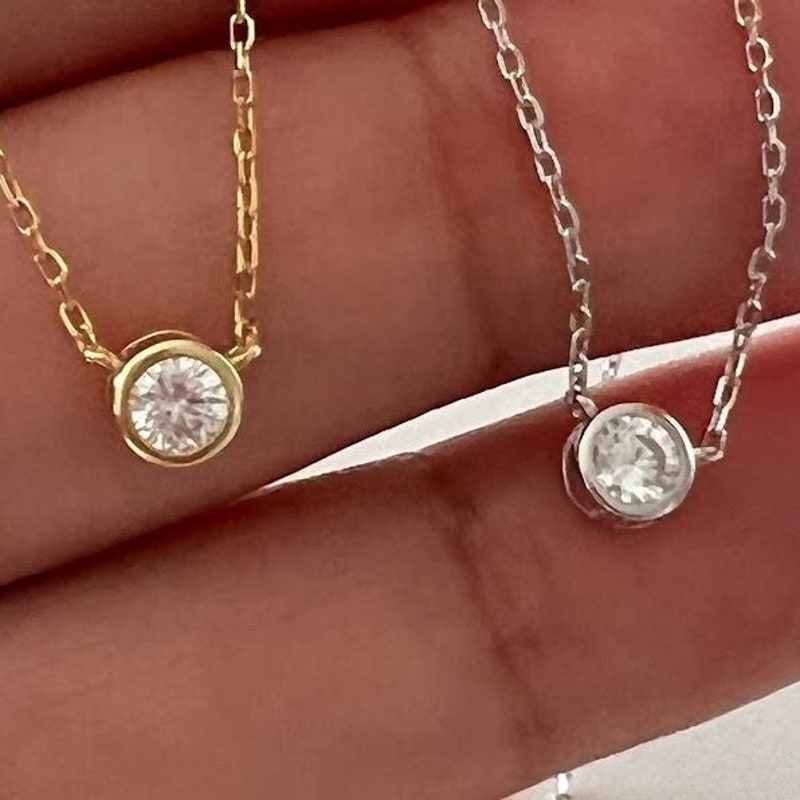 Solitaire Necklace - Etsy