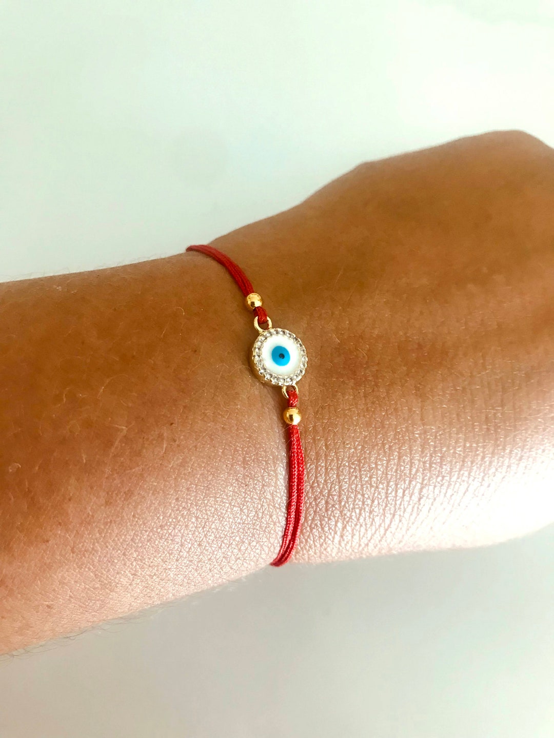 Evil Eye Red String Bracelet | Gold Evil Eye Red String Bracelet ...
