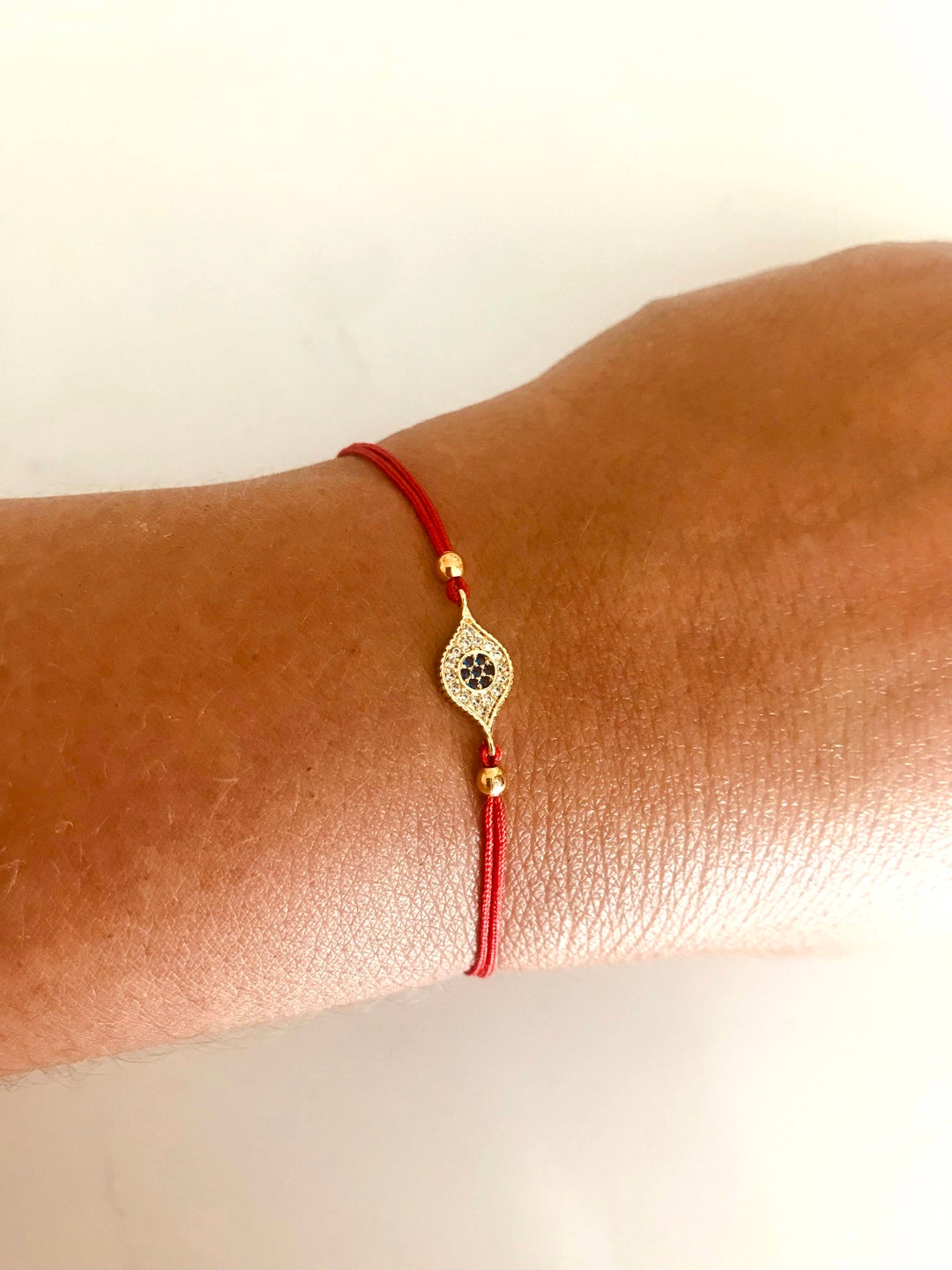 Evil Eye Red String Bracelet | Gold Evil Eye Red String Bracelet| Lucky ...