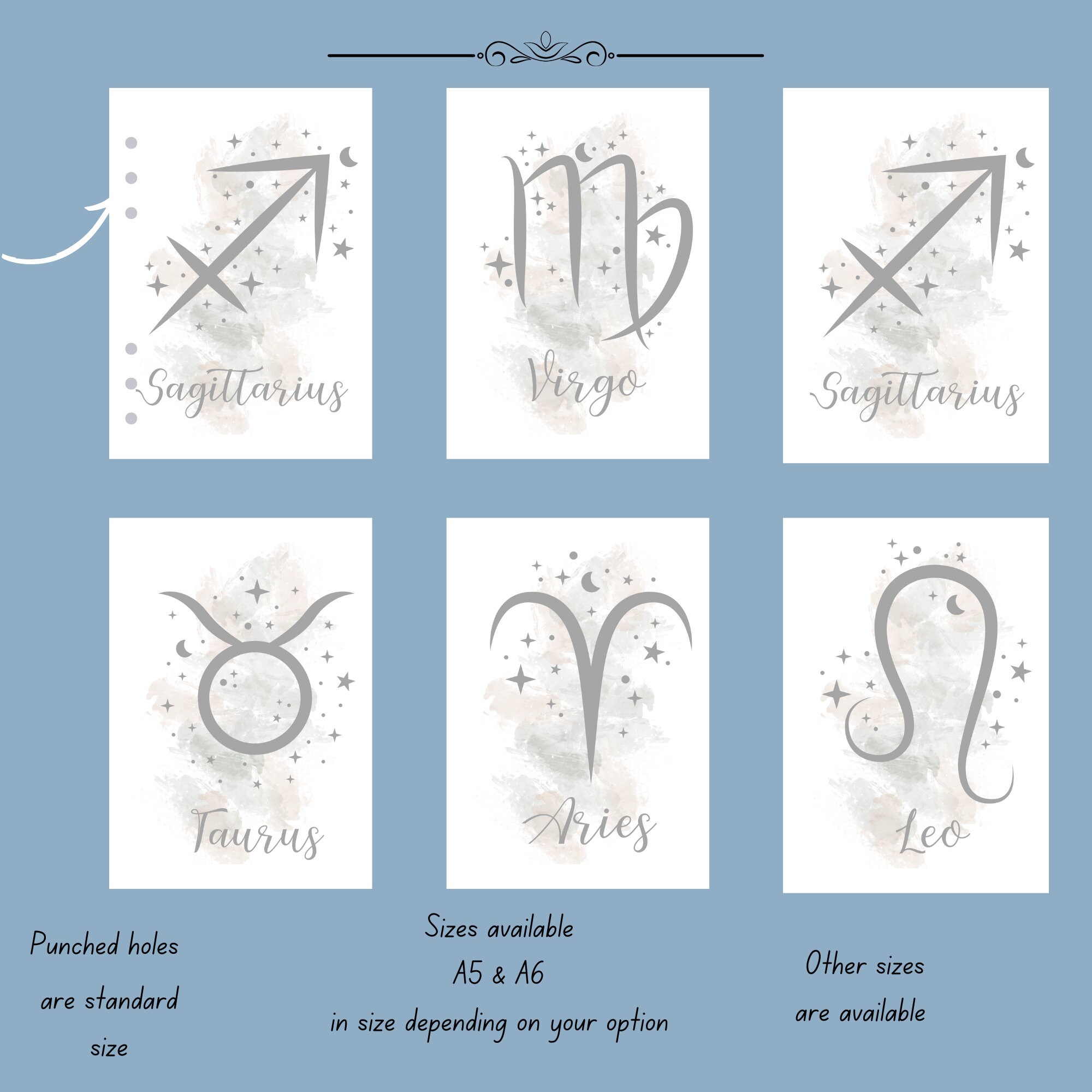 Stylish A5 Zodiac Planner Dashboard for Astrology Enthusiasts, Star ...
