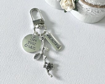 Positive Keyring Hand Lettered, Typographic Keyring, Inspirational ...