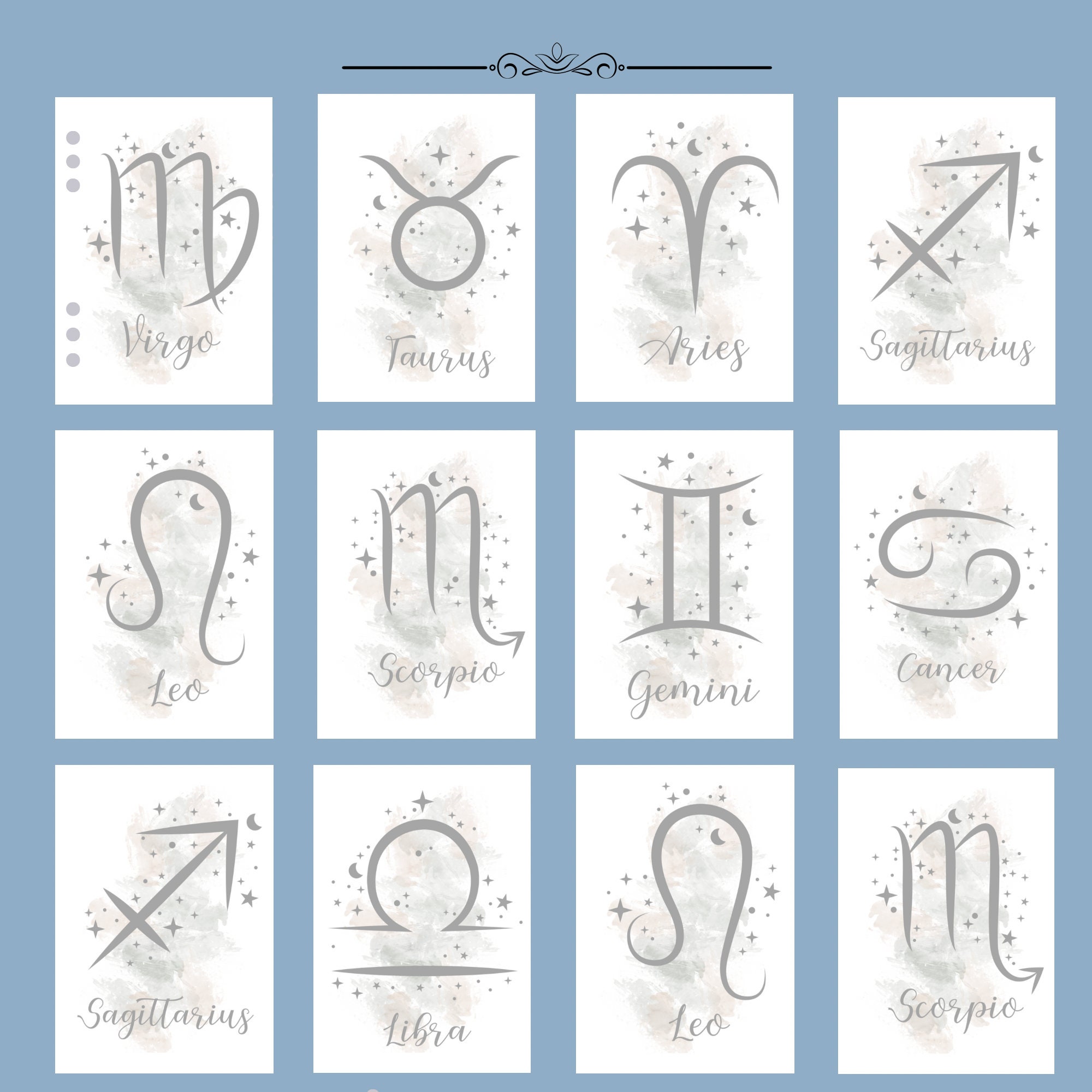 Stylish A5 Zodiac Planner Dashboard for Astrology Enthusiasts, Star ...