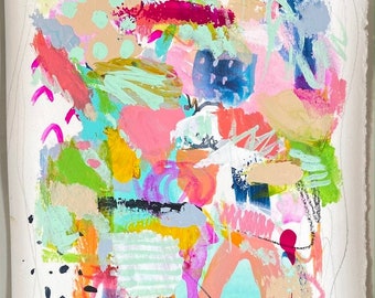 Original Hand-painted Abstract on Paper, 9x6, Colorful Unique Artwok - Etsy