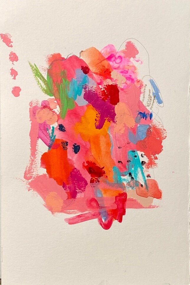 Original Hand-painted Abstract on Paper, 9x6, Colorful Unique Artwok - Etsy