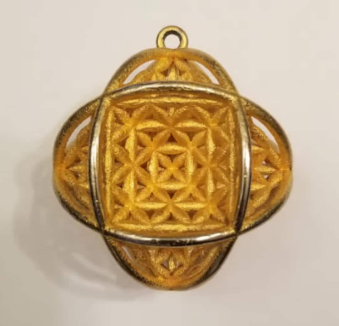 Ball of Life Sacred Geometry Pendant With Free Spinner - Etsy