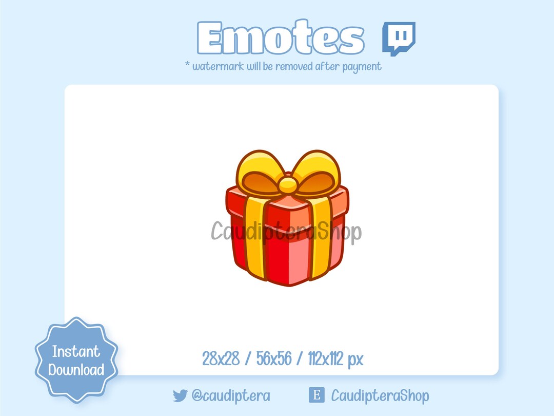Red Gift Twitch Emote Gift Discord Stream Streamer Kawaii Winter Winter ...