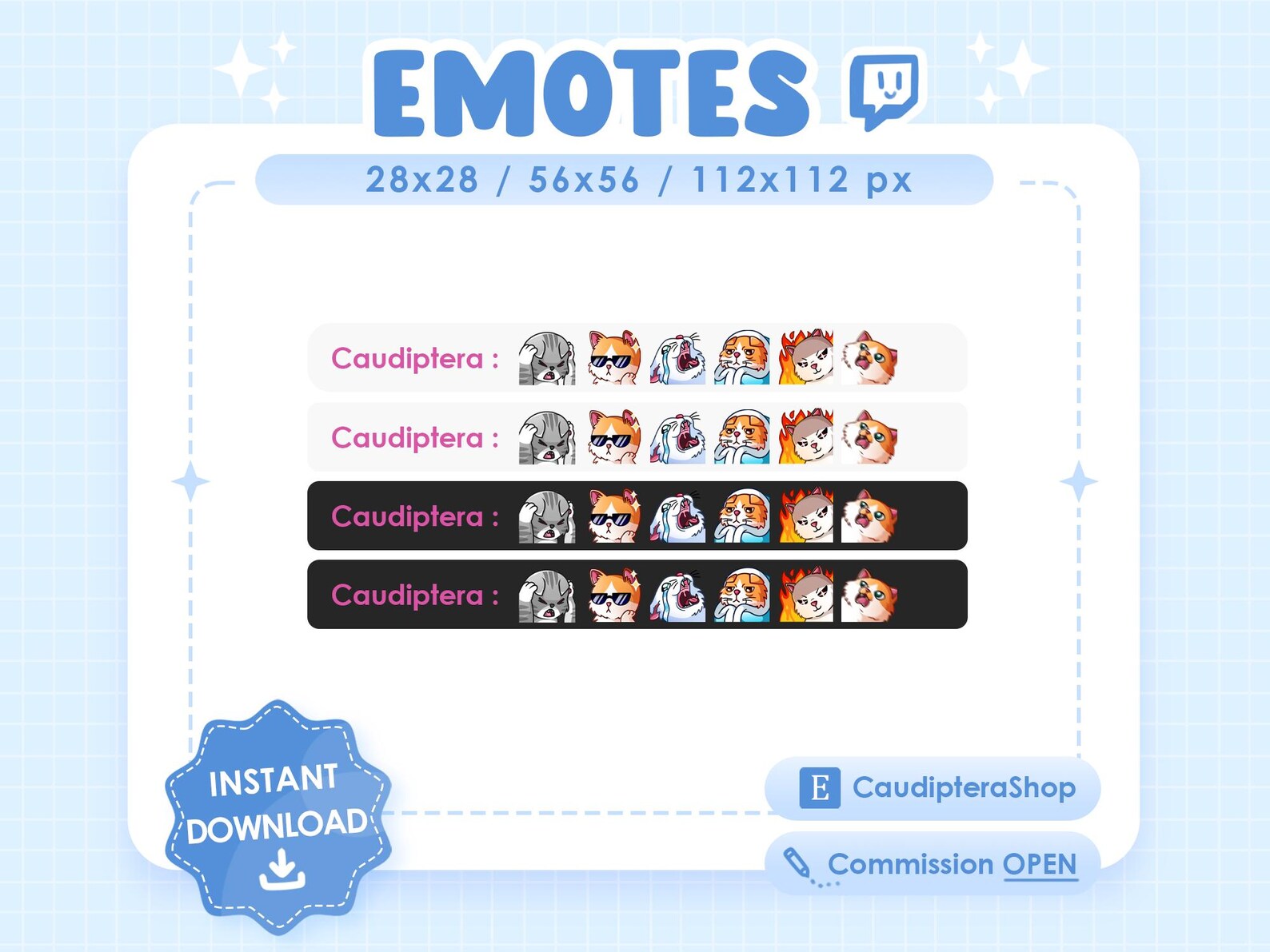 6 X Twitch Cat Meme 2 Emotes - Angry Cat - Sleeping Cat - Cool Cat ...